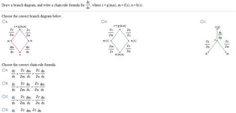 solved draw a branch diagram and write a chain rule formula