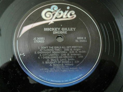 Mickey Gilley Encore Vinyl Lp Album 1980 Epic Records Stand By Me City