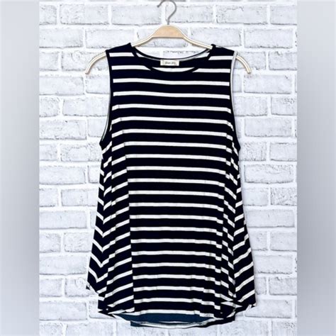 Tops Black And White Striped Tank Top Poshmark