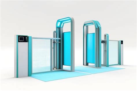 Premium Photo Sensor Gate Isolated On White Background 3d Rendering