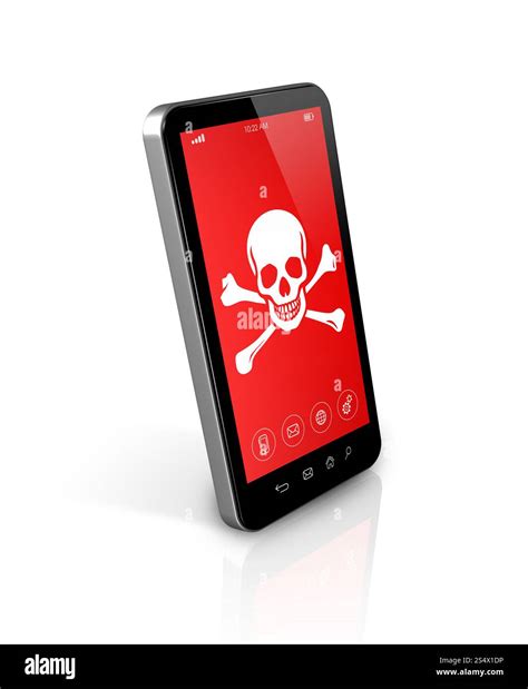 3d Smartphone With A Pirate Symbol On Screen Hacking Concept