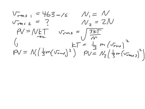 SOLVED Ssm Initially The Translational Rms Speed Of A Molecule Of An Ideal Gas Is 463 M S The