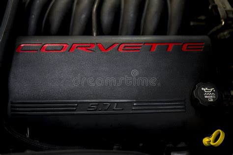 Detail Of Chevrolet Corvette Engine With Mobli 1 Oil Editorial Stock Image Image Of Chevrolet