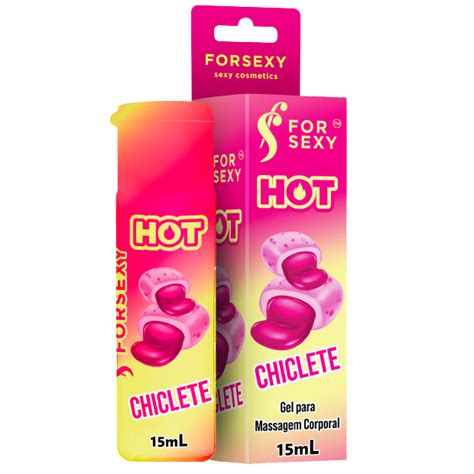 Gel Para Massagem Corporal Comestível Com Efeito Quente Sabor Chiclete For Sexy 15 Ml Sex Shop