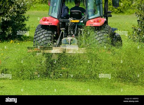 Cutting Grass With Tractor And Industrial Grass Cutting Machine
