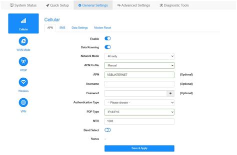 how to manually configure cudy lt500 work with visible north american