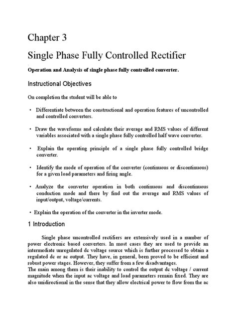 Single Phase Rectifiers Pdf Rectifier Inductance