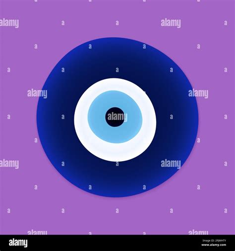 Evil Eye Protection Sign On Purple Isolated Background Turkish Amulet