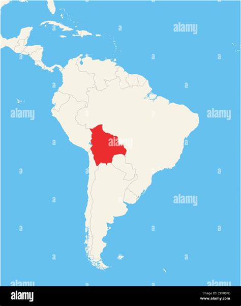 Locator Map Showing The Location Of The Country Bolivia In South