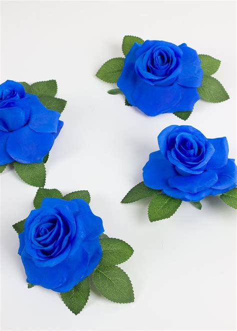 4” Artificial Royal Blue Rose With Stem Wedding Diy Flowers Pack Of 50