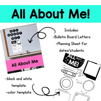 All About Me Bulletin Board Printable By Kindergarten Paradise