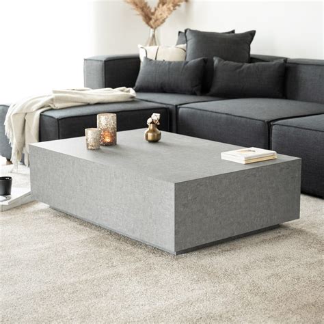 Table Basse En Mdf Home Deluxe Amiri Xxl 120 X 80 Cm Gris Leroy Merlin