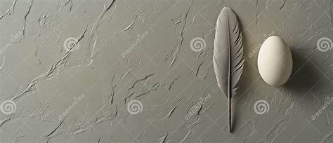 A Refined Greeting Card That Displays A Soft Feather And Eggshell