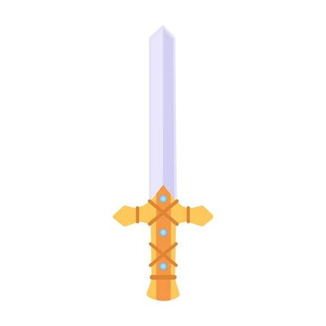 Premium Vector Sword With Golden Handle