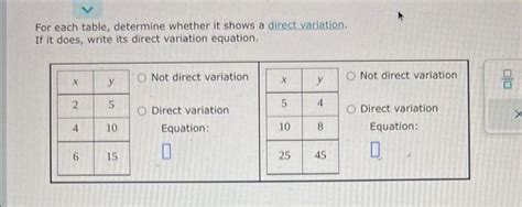 Solved For Each Table Determine Whether It Shows A Direct Chegg