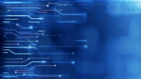 Premium Photo Blurry Blue Circuit Backdrop
