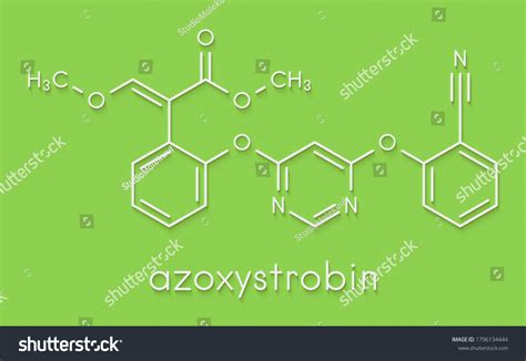 Azoxystrobin Fungicide Molecule Skeletal Formula Stock Illustration