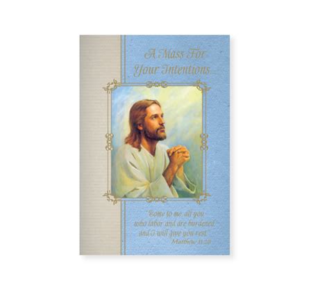 Intentions Mass Card Jesus Mass Cards