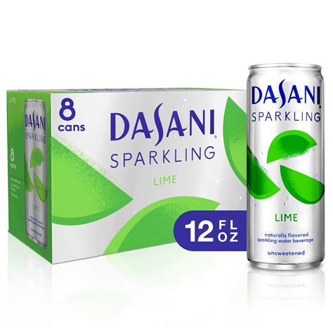 Dasani Slim Can Sparkling Water Lime 12 Fl Oz 8 Count Walmart