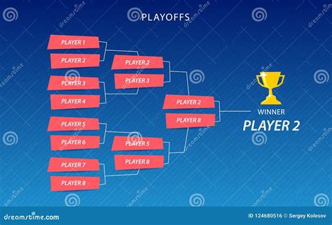 Decoration Of Playoffs Schedule Template On Blue Background Creative