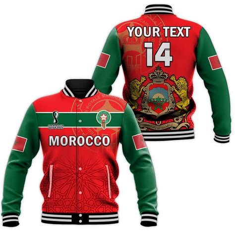 Custom Text And Number Morocco Football Basseball Jacket Atlas Lions