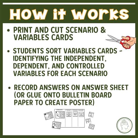 Whats The Variable Middle School Science Sorting Activity Print And Go