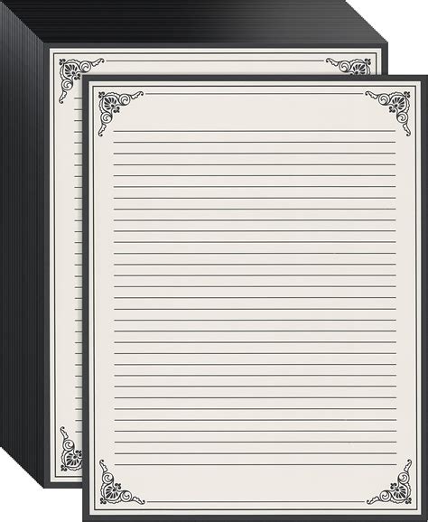 48 Sheets Fancy Vintage Style Lined Letter Writing Paper With Antique