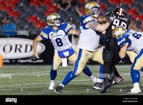 Ottawa Canada 13th June 2024 Winnipeg Blue Bombers Quarterback Zach