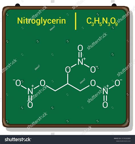 Chemical Structure Nitroglycerin C3h5n3o9 Stock Vector Royalty Free