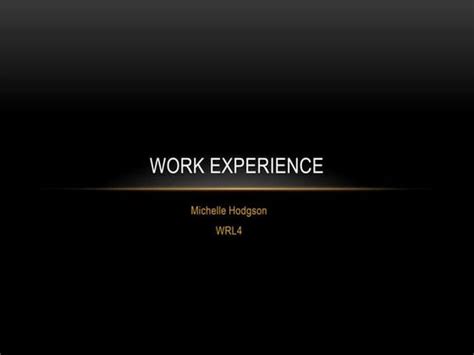 Work Experience Pptx