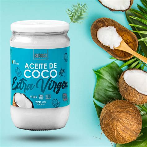 Aceite Coco Becoco 720 Y 370 Ml Extra Virgen Prensado En Frio