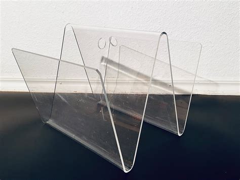 Plexiglass Perspex Magazine Newspaper Rack Italy 1980s Vintage Decor Etsy