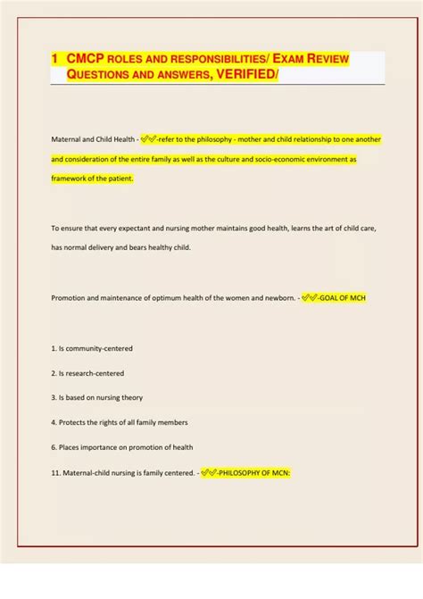 Cmcp Roles And Responsibilities Exam Review Questions And Answers