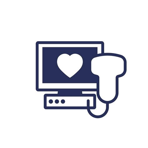 Cardiac Ultrasound Scanner Echocardiogram Icon Sonography Vector