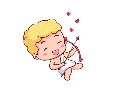 Premium Vector Cute Cupid Cartoon Character With Arrow Valentines