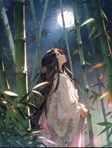 青竹与少女 动漫手机静态壁纸 动漫手机壁纸下载 元气壁纸