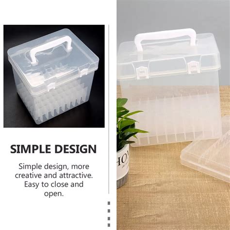 Kugachren Efficient Marker Storage Box Clear Marker Organizer Plastic Containers With Lid
