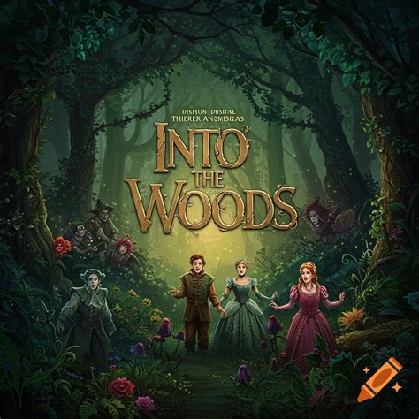 Poster For The Into The Woods Musical Featuring Four Characters On Craiyon