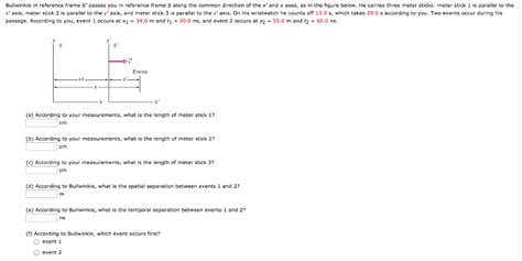 solved bullwinkie in reference frame s passes you in