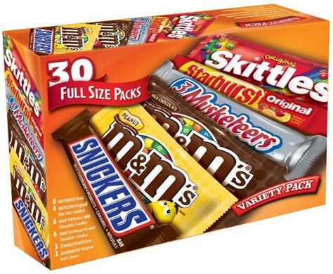 Chocolate And Candy Variety Pack Full Size Packs Variety Pack 30 Ct