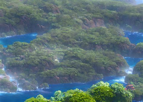 Nature Scene With Dense Trees On A Small Peninsula Nature Dense Tree Peninsular Background