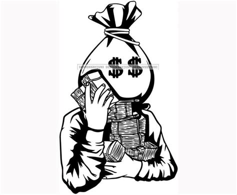 Hood Money Bag Drawing At Abigail Schardt Blog