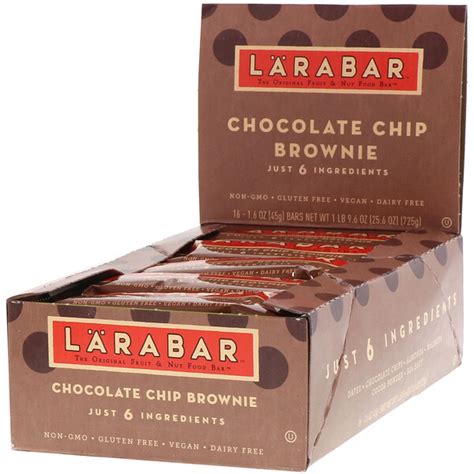 Larabar The Original Fruit And Nut Food Bar Chocolate Chip Brownie 16