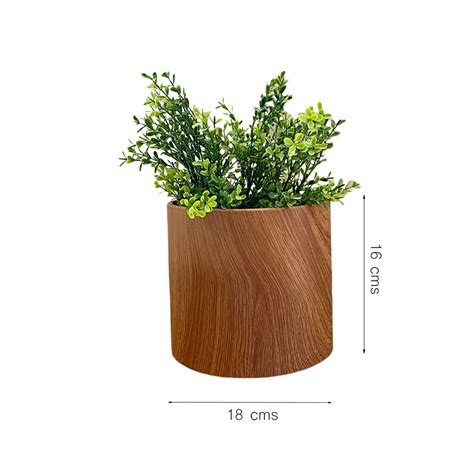 Maceta Con Apariencia De Madera Estilo Natural Y Encanto Orgánico Para