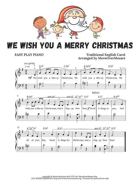 We Wish You A Merry Christmas Piano Sheet Music We Wish You A Merry