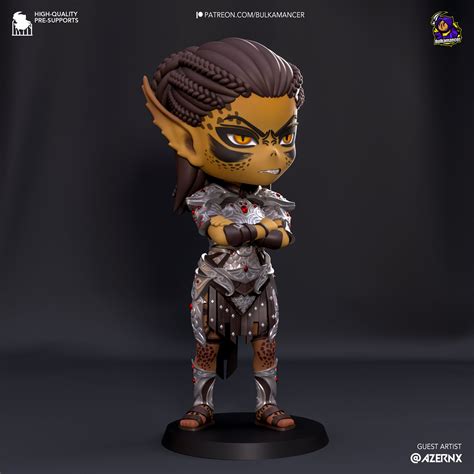 Chibi Laezel Githyanki Warrior Baldurs Gate 3 Inspired 3d Printed Mysterious Fantasy