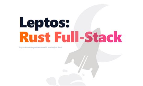 Full Stack With Rust Axum Leptos Tailwindcss