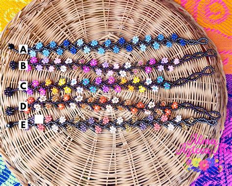 Mexican Beaded Bracelet Handmade Glass Flower Bracelet 8 Medium Etsy