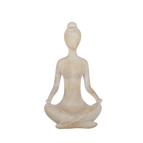 Yogi Lady Resin Sculpture 17x29cm Nat Bulk Item Homewares And Décor