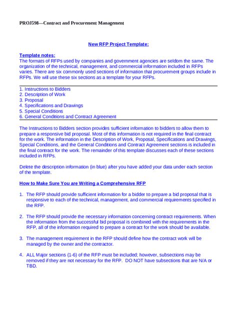 New Rfp Project Template Doc Template Pdffiller